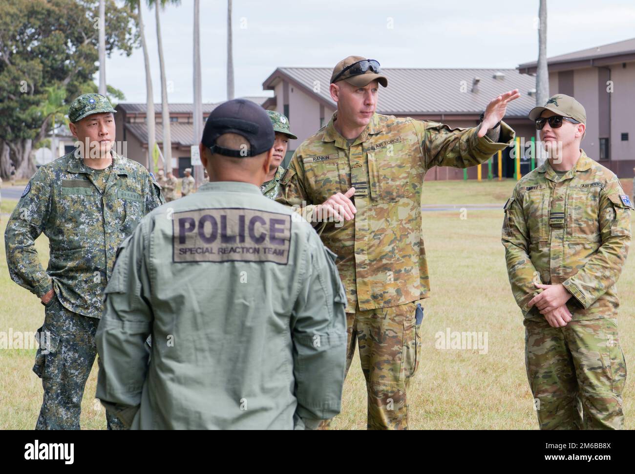 Royal Australian Air Force Squadron Leader Mark Rankin, asks a question ...