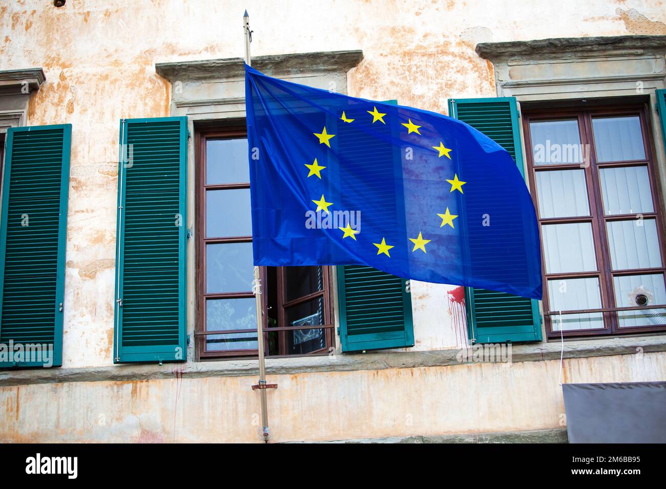 Waving european union flag hi-res stock photography and images - Alamy