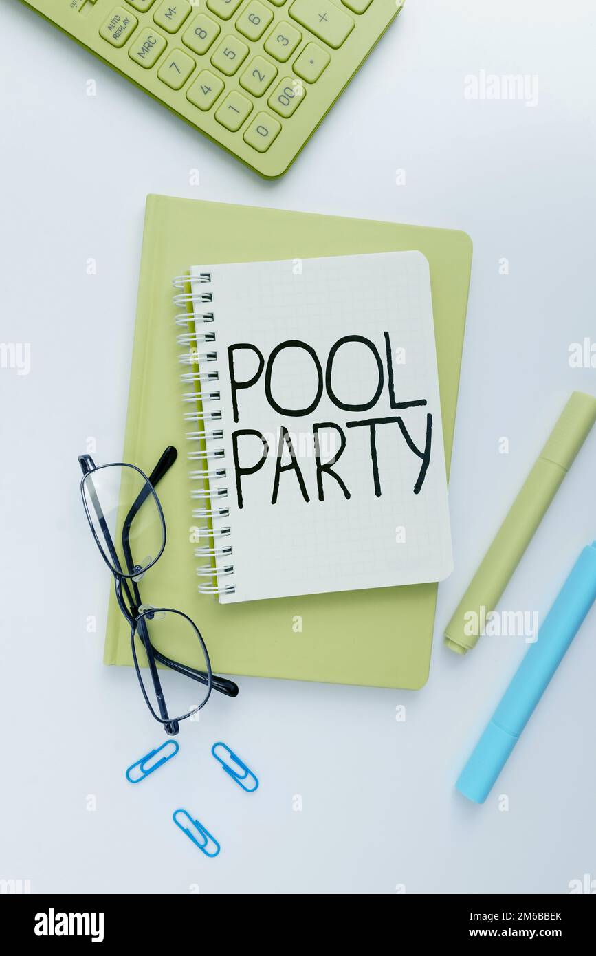 Conceptual display Pool Party. Concept meaning celebration that ...