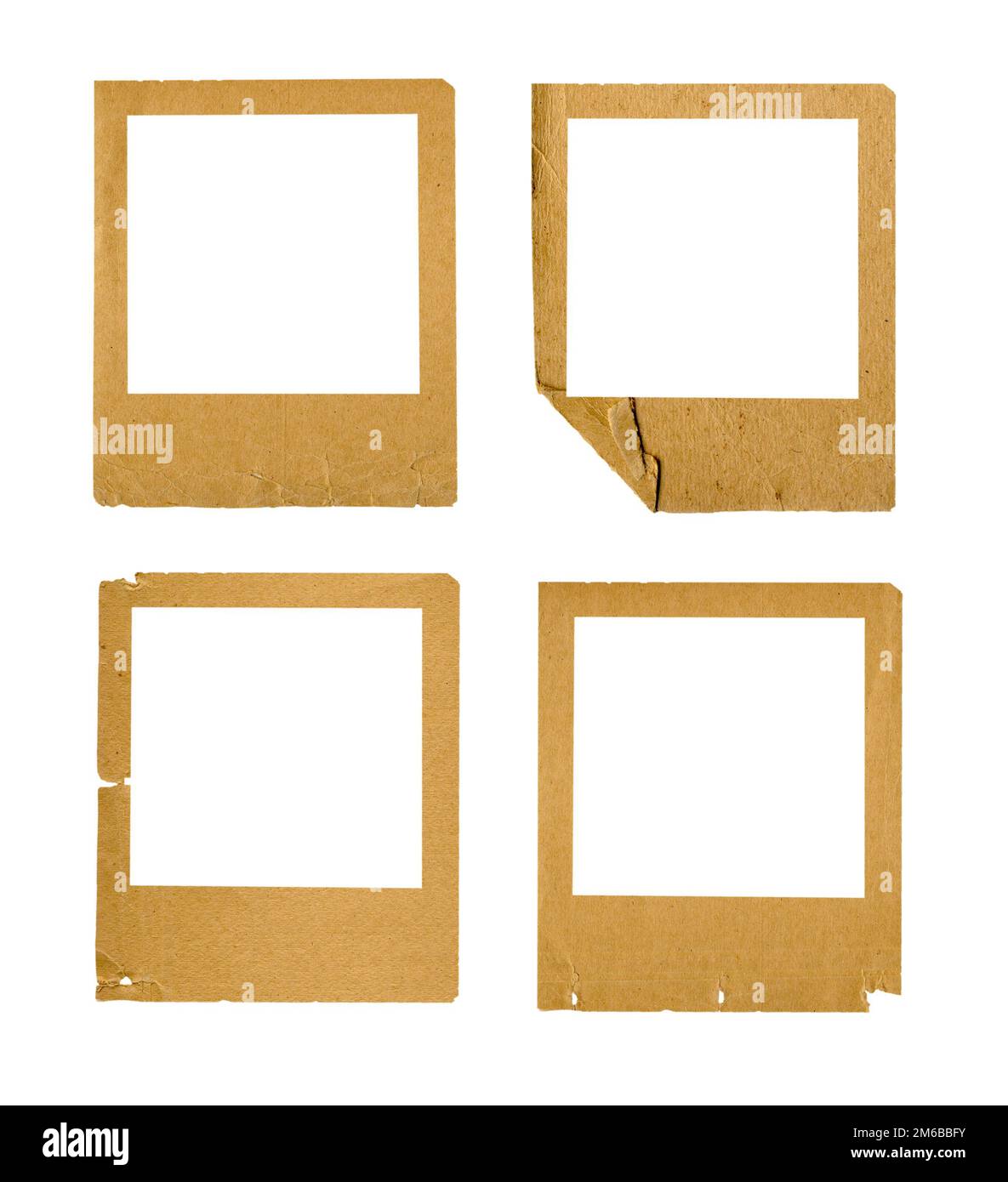 Set of old paper slides on isolated background Stock Photo - Alamy