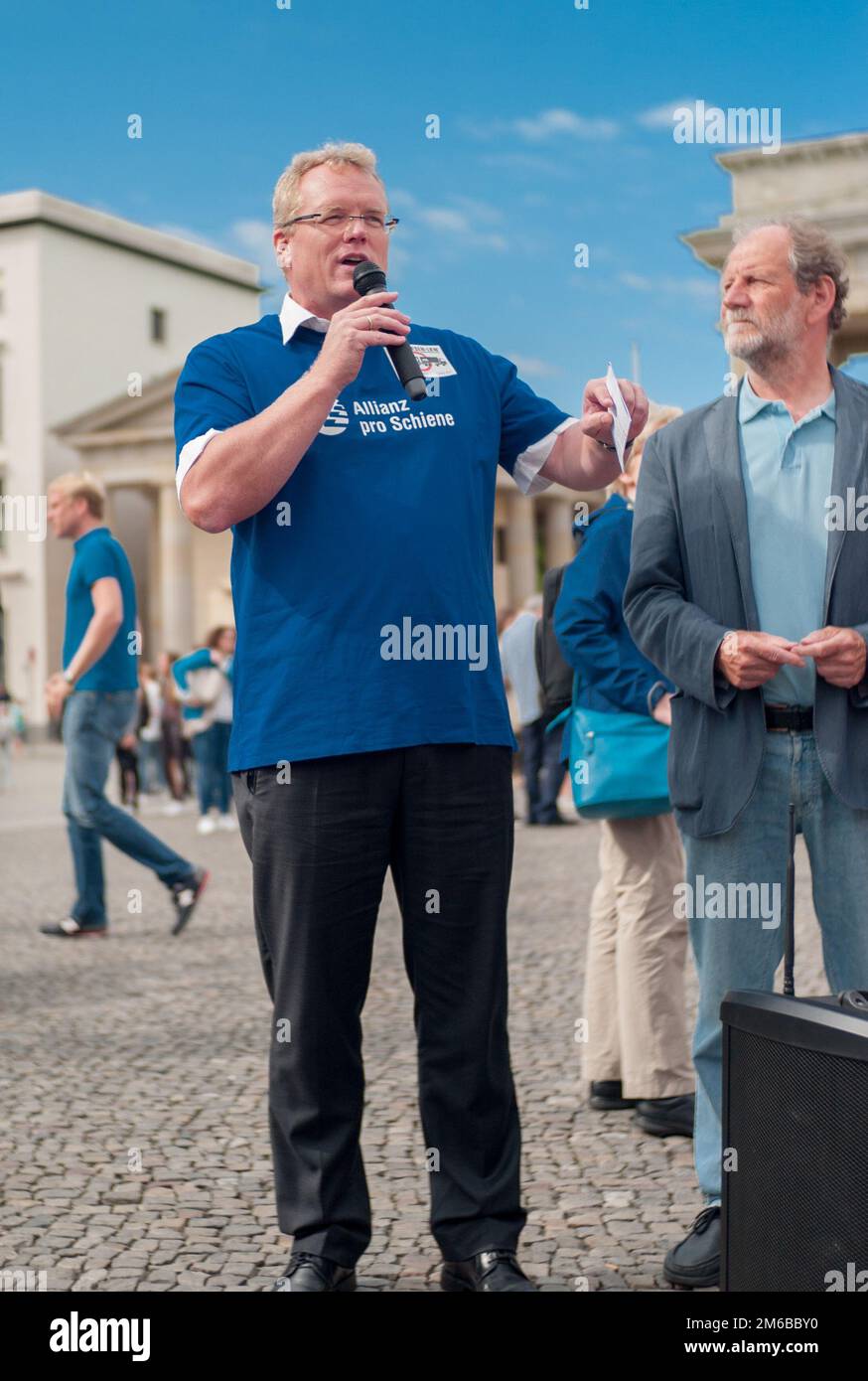 Demo against mega trucks Stock Photo - Alamy