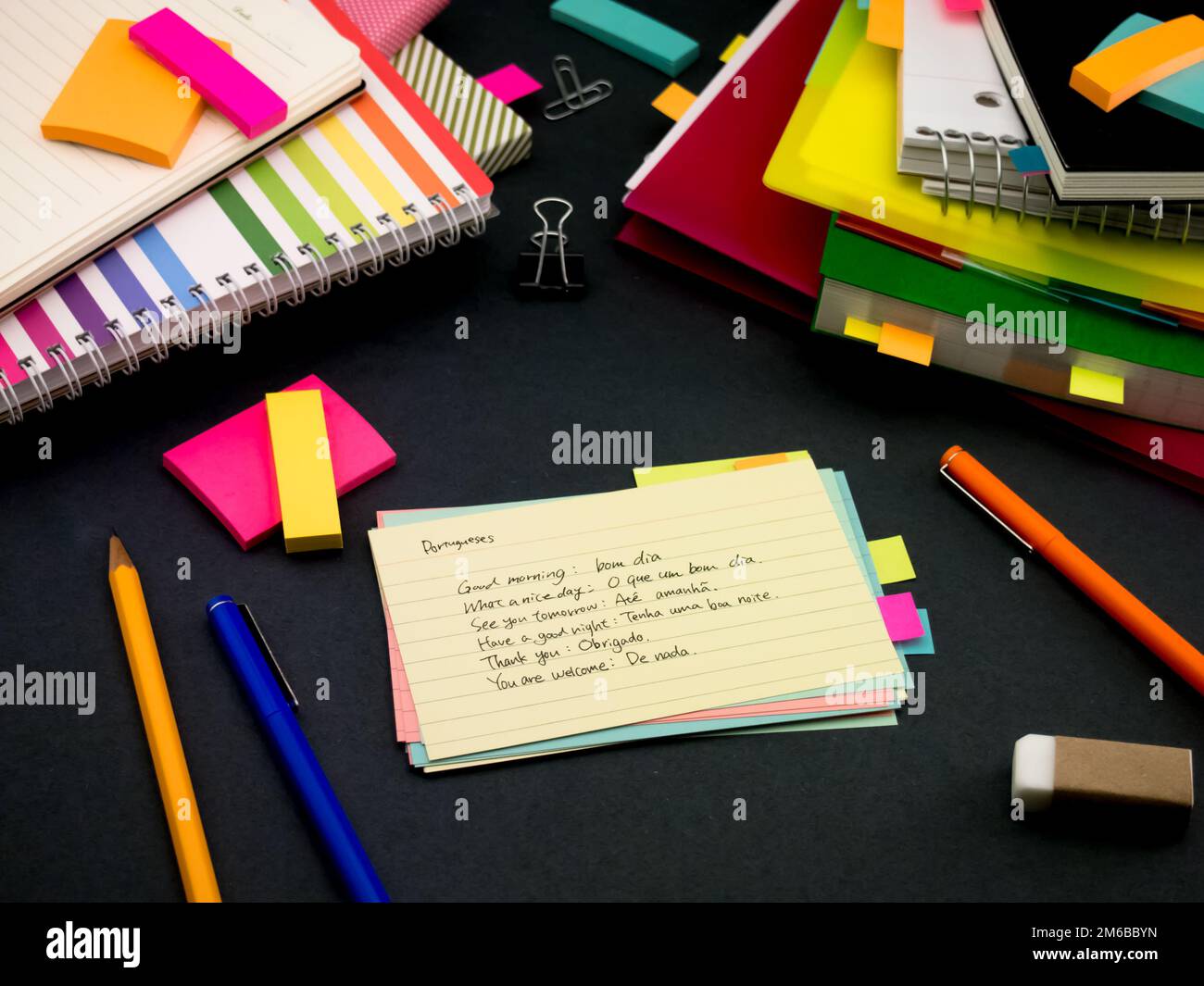 Learning New Language Writing Words Many Times on the Notebook ...