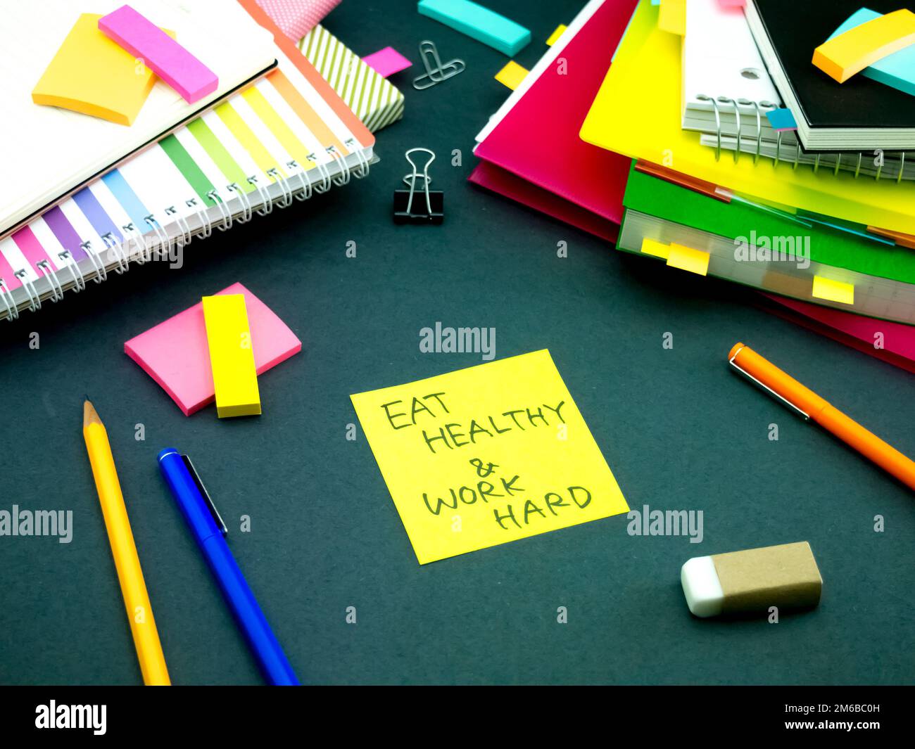 Somebody Left the Message on Your Working Desk; Eat Healthy And Work ...