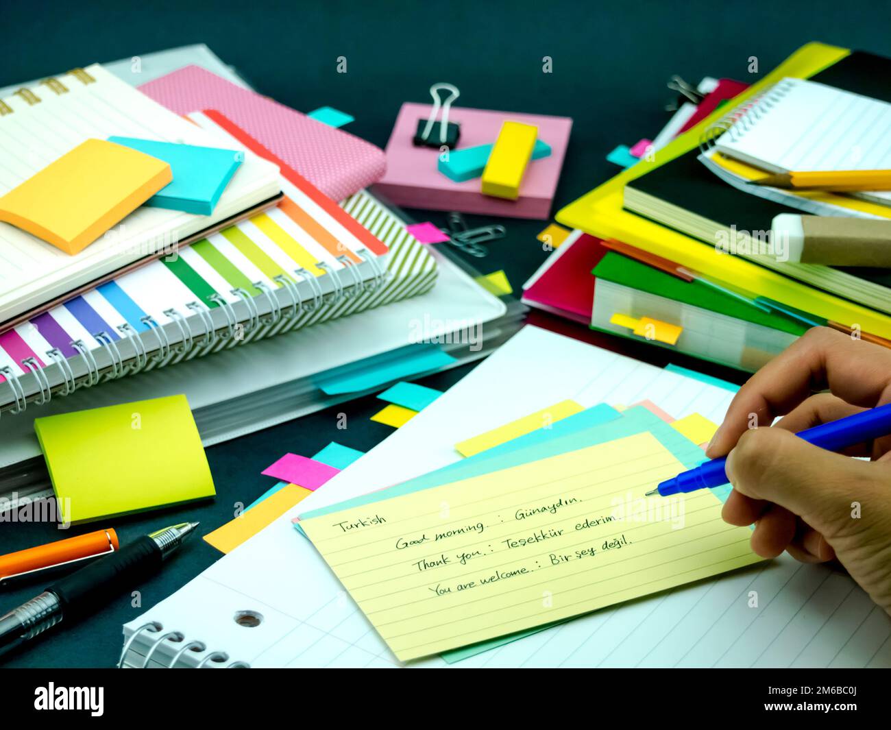 Learning New Language Writing Words Many Times on the Notebook; Turkish ...