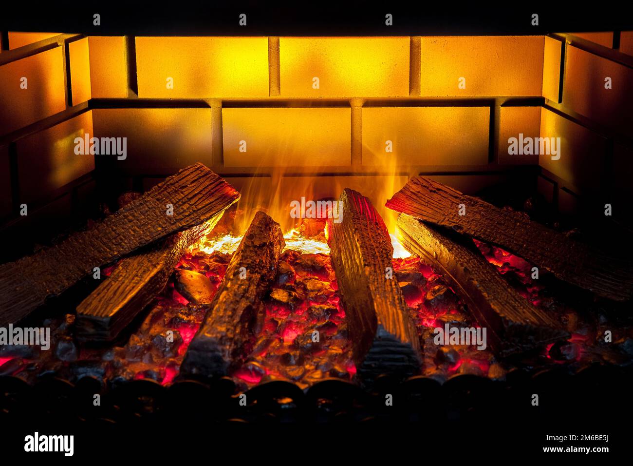 Artificial electronic fireplace Stock Photo - Alamy