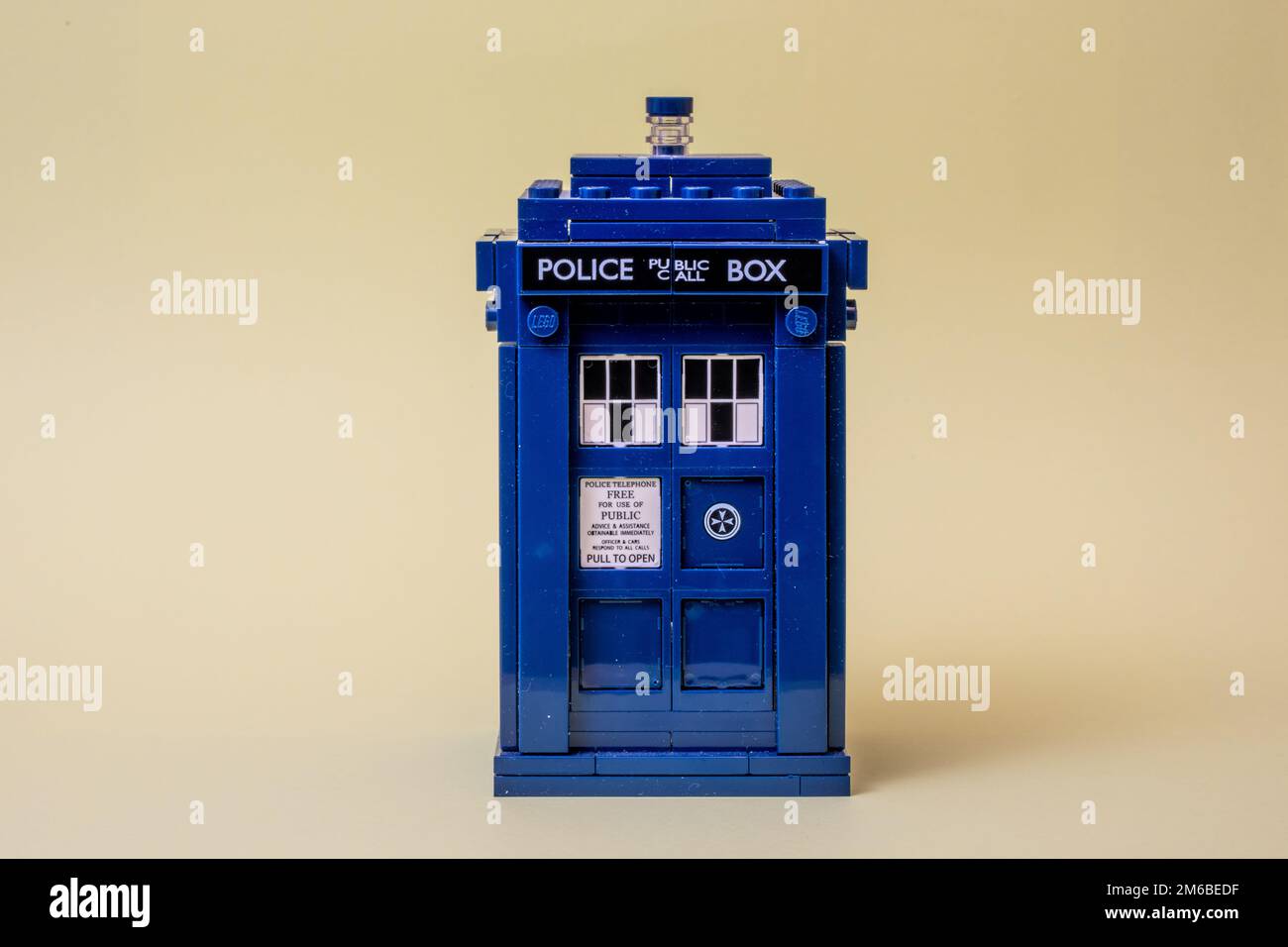 The Lego of Tardis from BBC's Dr Who Stock Photo - Alamy