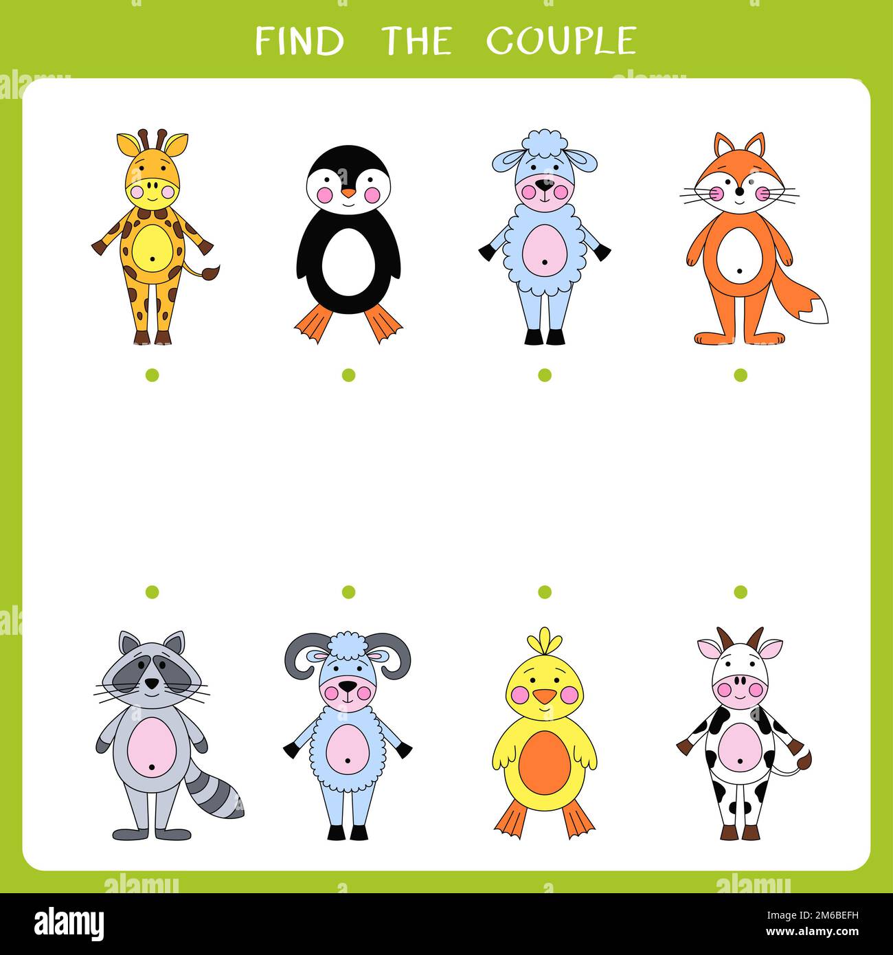 Find the couple. Simple educational game for kids Stock Photo - Alamy