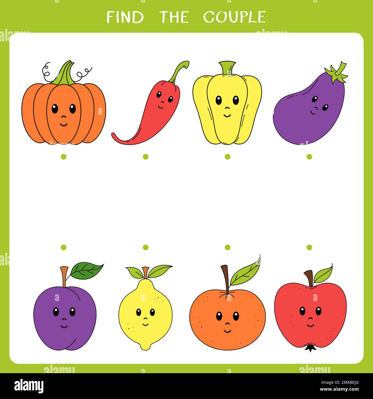 Find the couple. Simple educational game for kids Stock Photo - Alamy