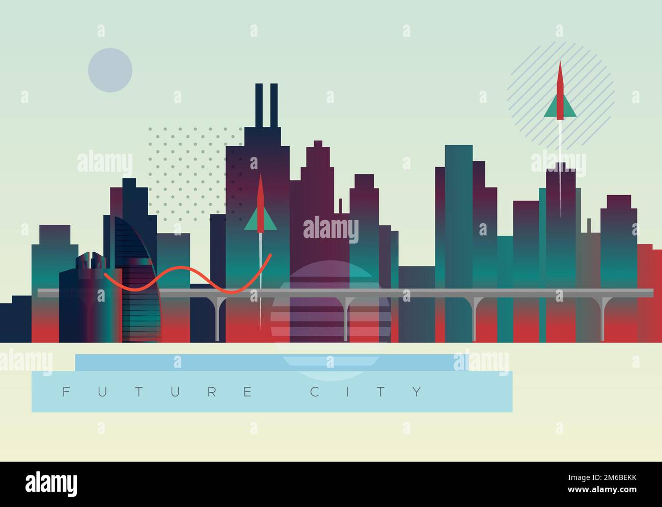 Futuristic City Building Skyline - Stock Illustration as EPS 10 File ...