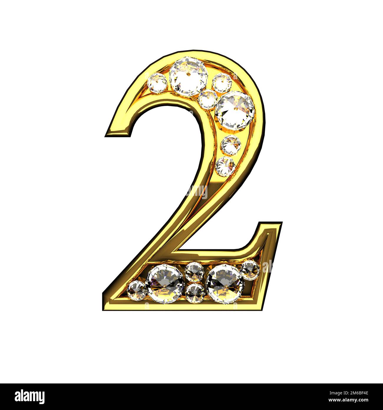 2 isolated golden letters with diamonds on white Stock Photo - Alamy