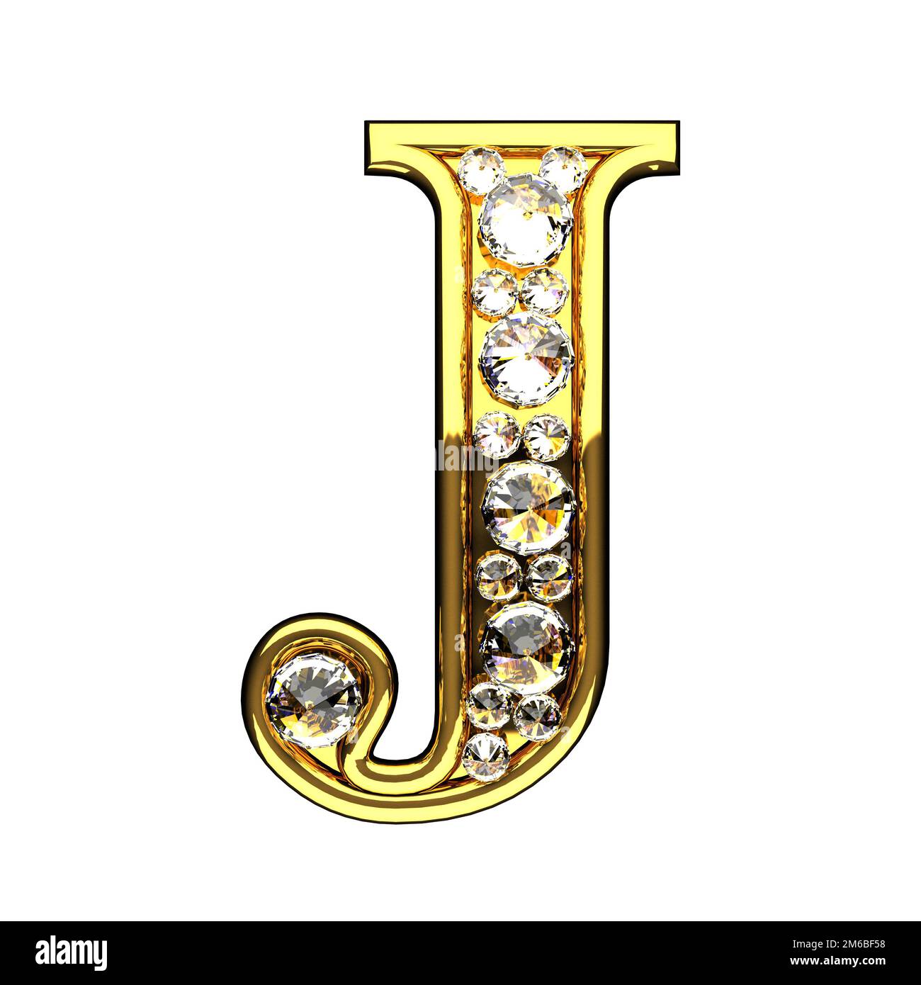 J isolated golden letters with diamonds on white Stock Photo - Alamy