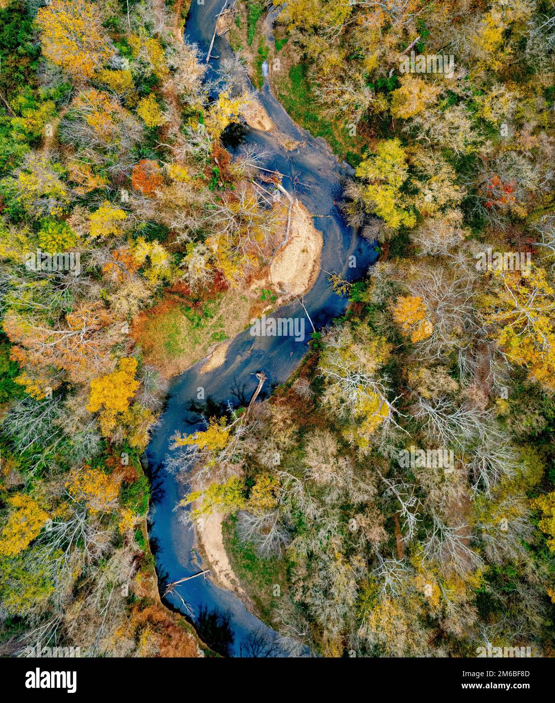 An aerial shot of fall foliage in a forest Stock Photo - Alamy