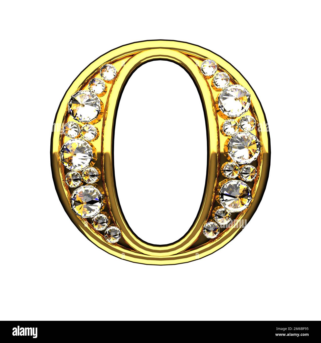 O isolated golden letters with diamonds on white Stock Photo - Alamy