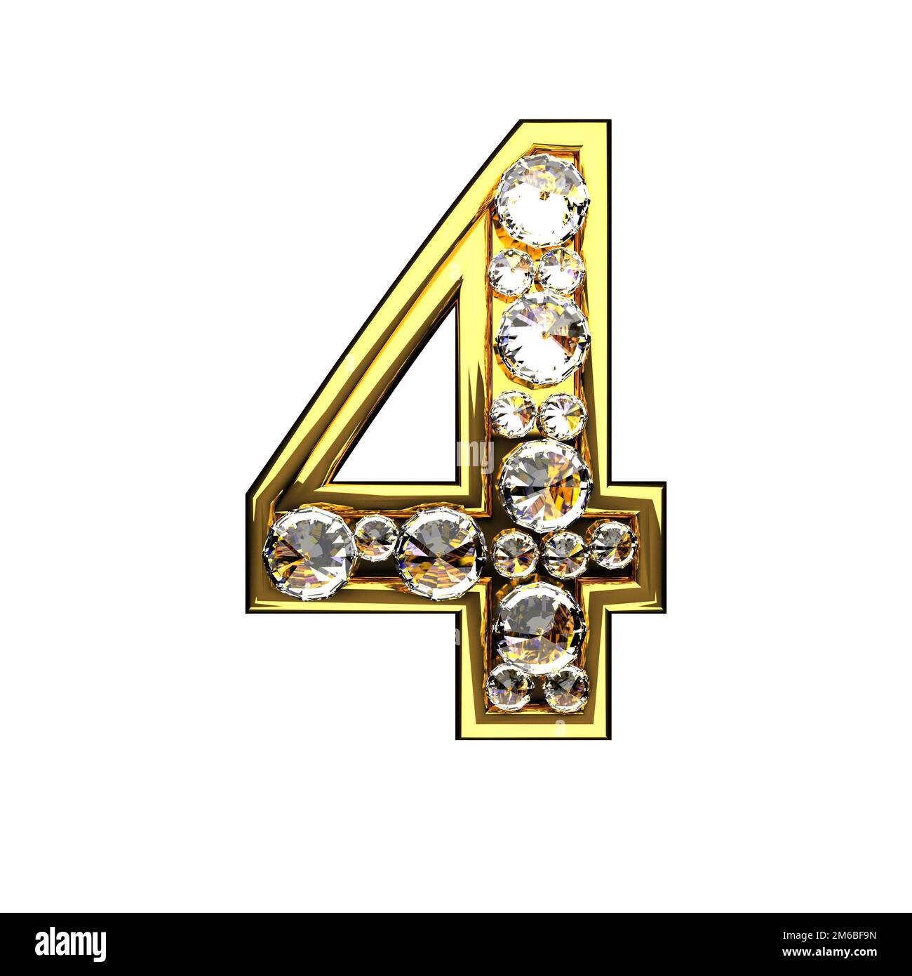 4 isolated golden letters with diamonds on white Stock Photo - Alamy