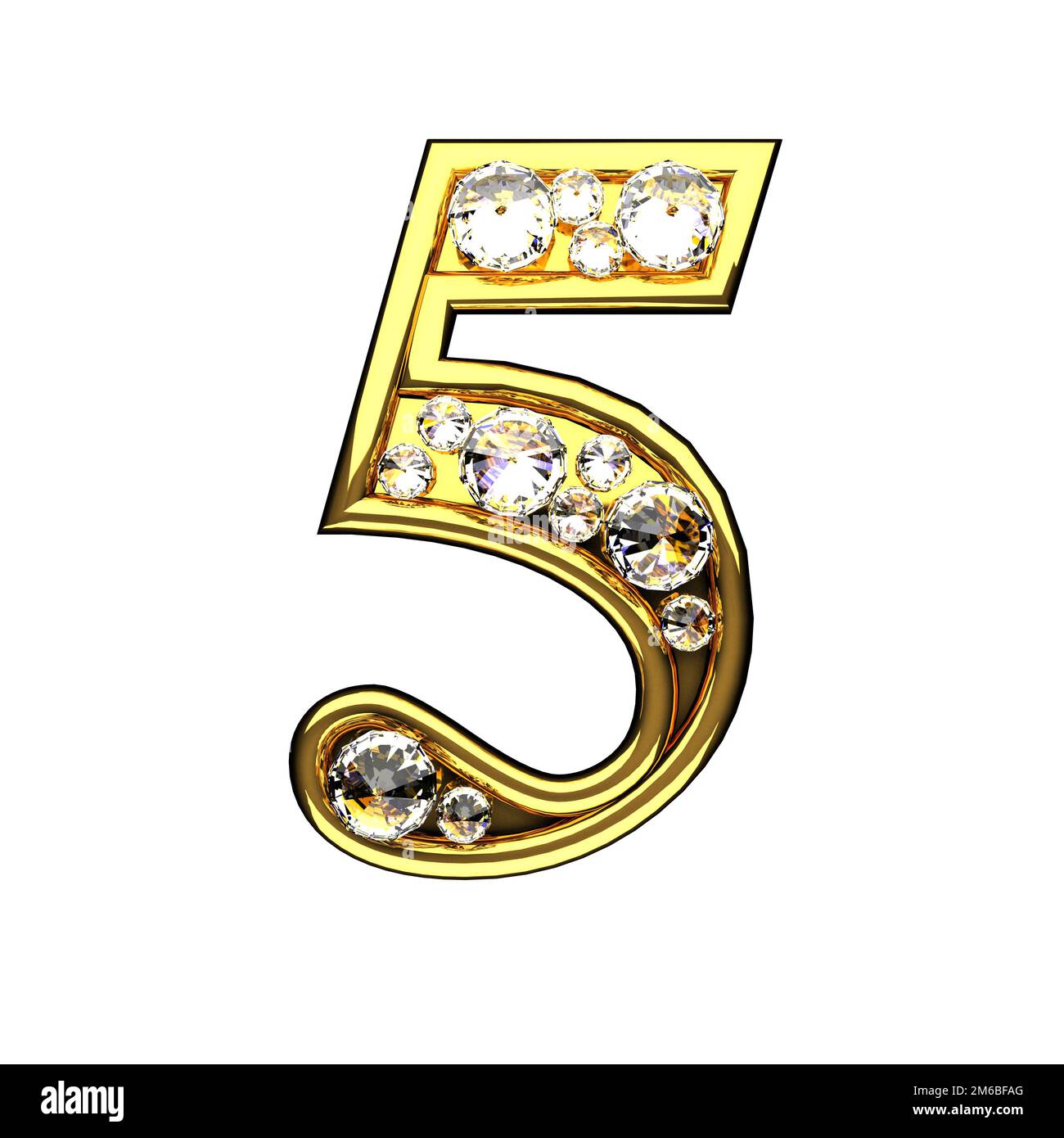 5 isolated golden letters with diamonds on white Stock Photo - Alamy