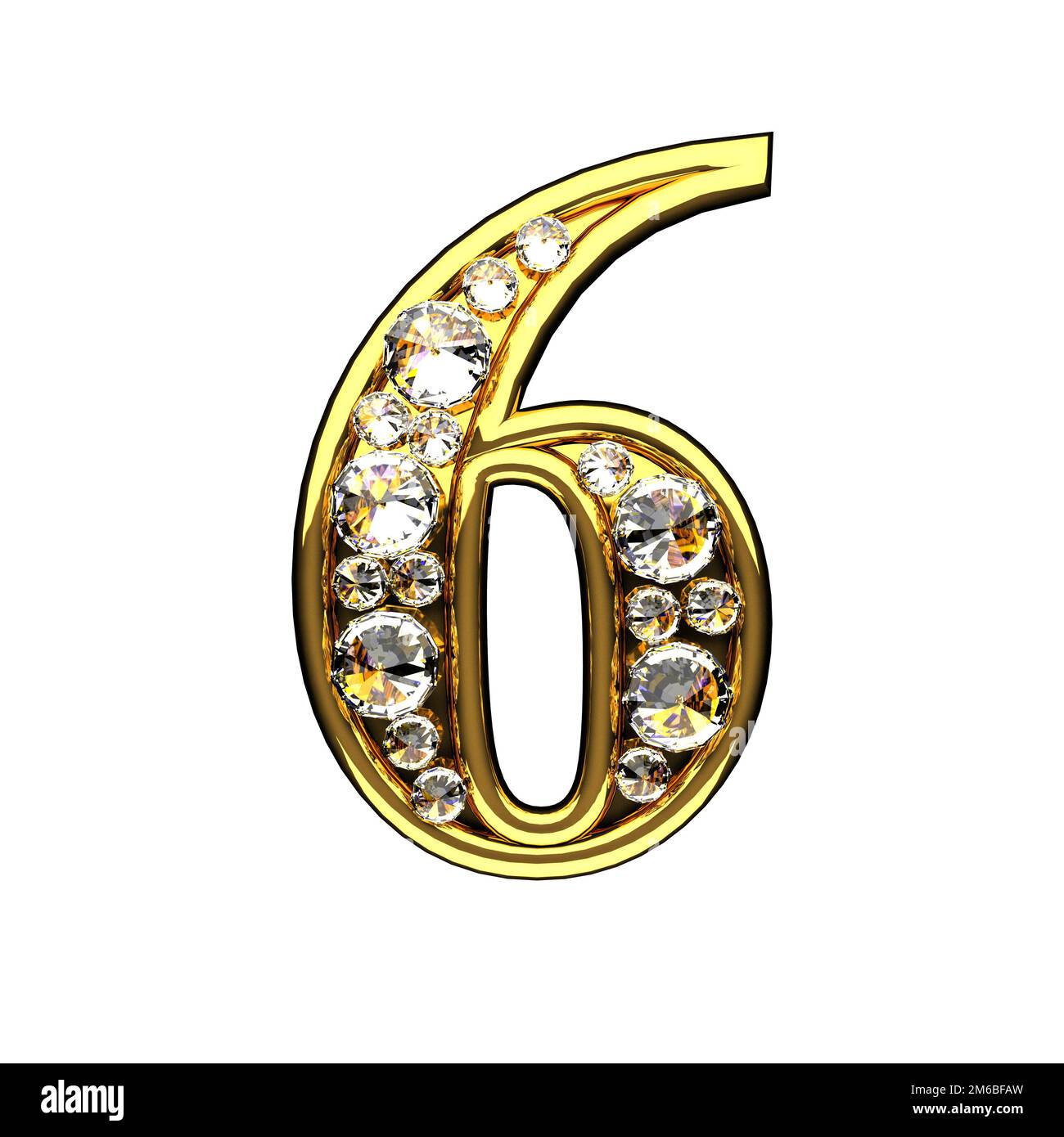 6 isolated golden letters with diamonds on white Stock Photo - Alamy