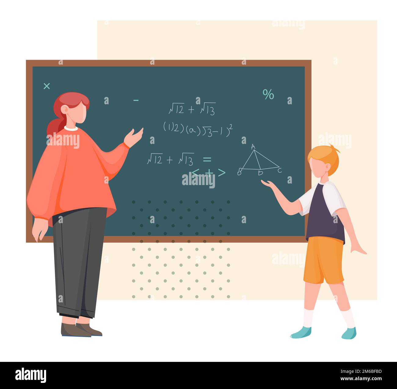 Teacher Teaching Mathematics to Student - Illustration as EPS 10 File ...