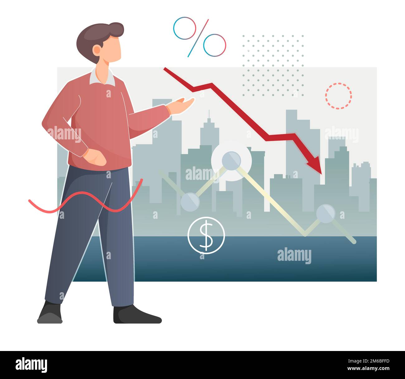 Stock Market Crash - Explaining the Situation - Stock Illustration as ...