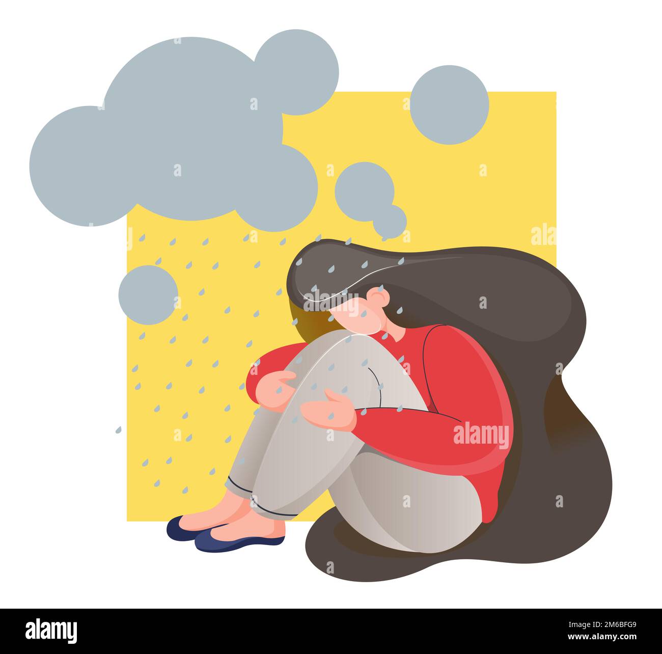 Young Women feeling sad in Depression - Stock Illustration as EPS 10 ...