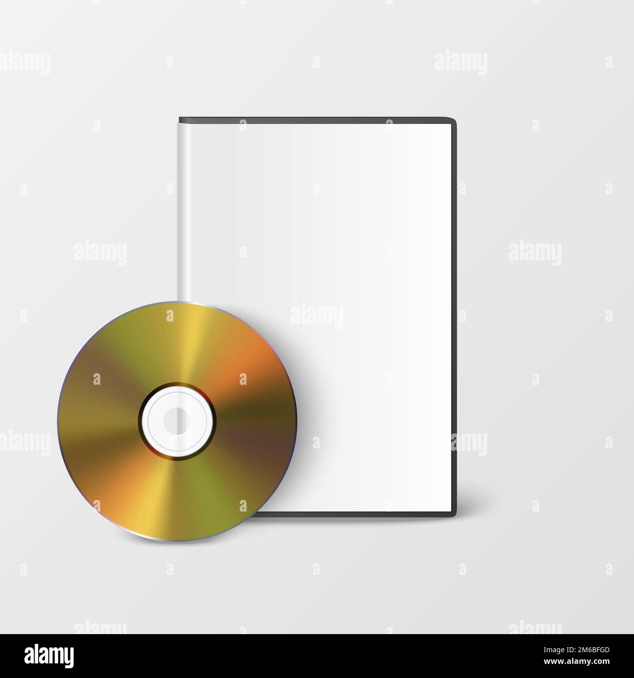 Vector 3d Realistic Golden CD, DVD with Plastic Cover, Envelope, Case ...