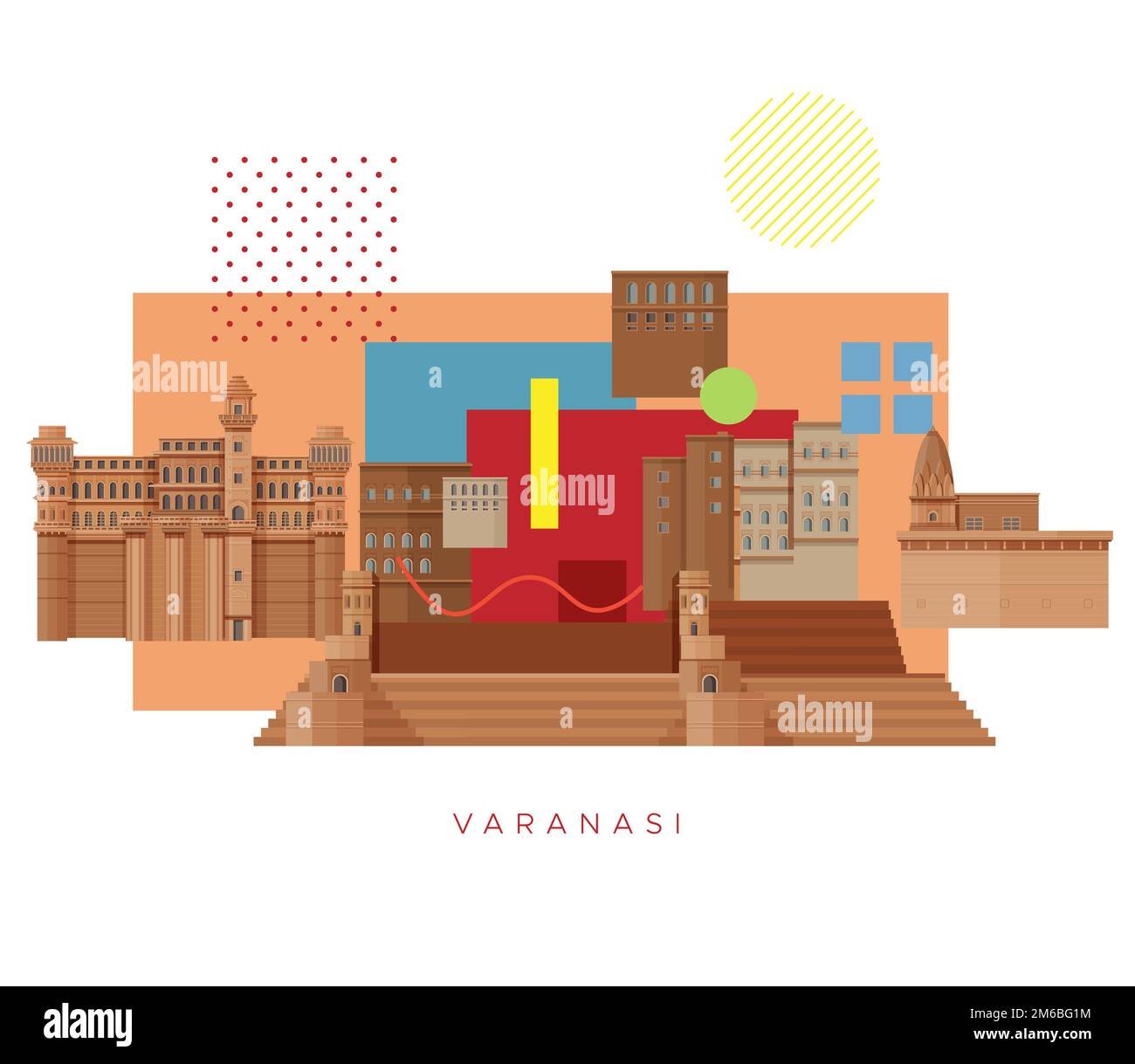 Varanasi ghats Stock Vector Images - Alamy