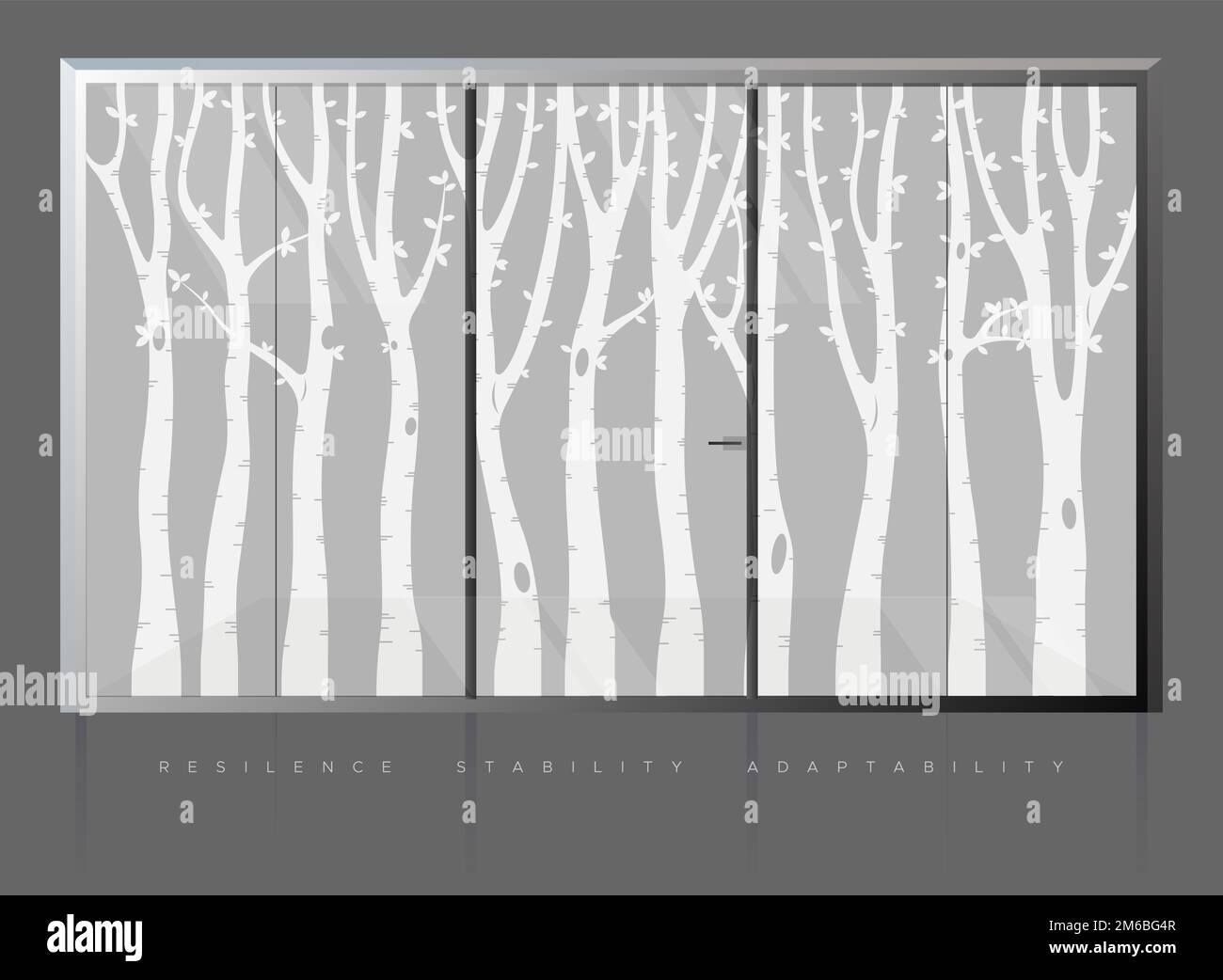 Wall Graphic - Vinyl Frosted Film - Nature Theme - Stock Illustration ...