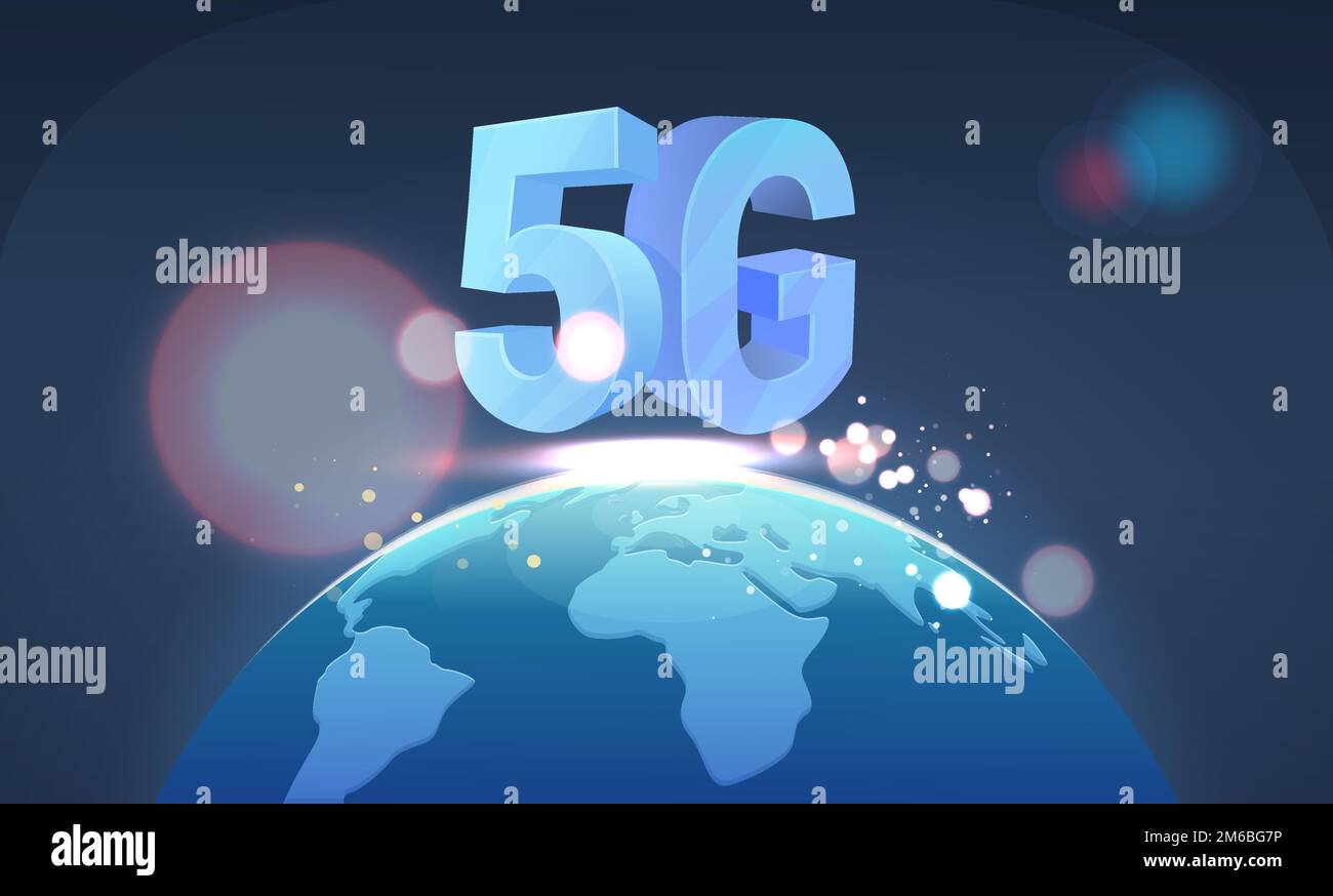 Globe Impact as 5G Technology to Drive Growth - Stock Illustration as ...