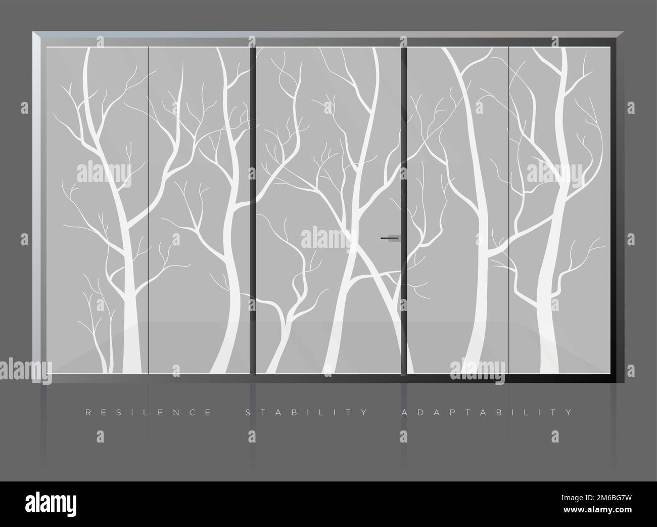 Wall Graphic - Vinyl Frosted Film - Nature Theme - Stock Illustration ...