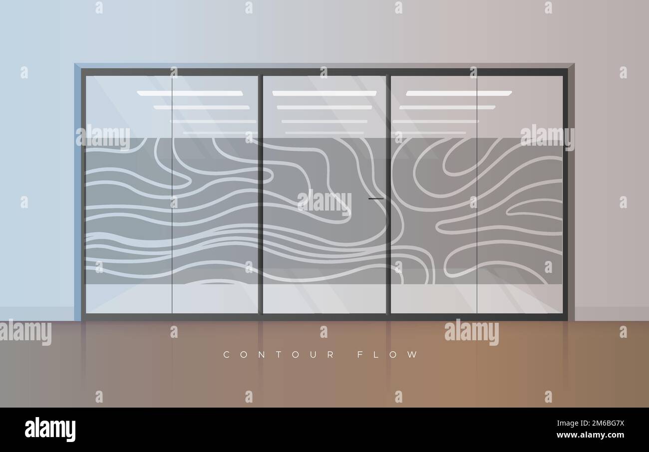 Wall Graphic - Vinyl Frosted Film - Contour Flow Theme - Stock ...