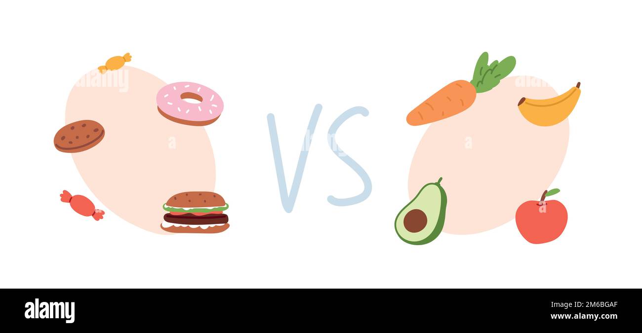 Good vs bad food hi-res stock photography and images - Alamy