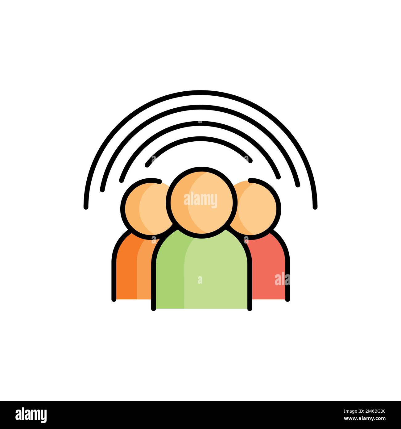 Gender Equality Color Line Icon Multinational Company Diverse Group
