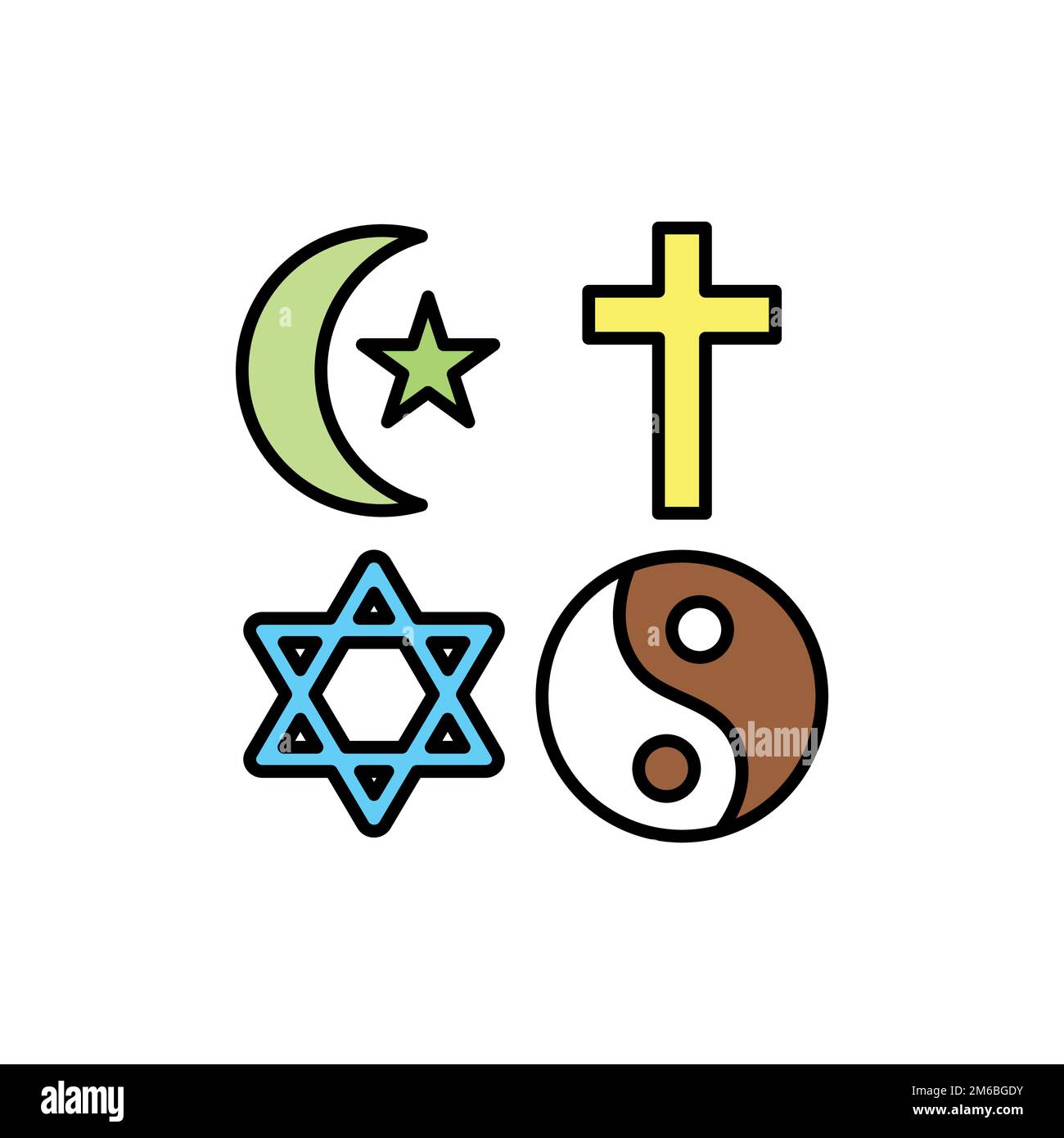 Multiracial equality color line icon. Diverse group of people. Vector ...