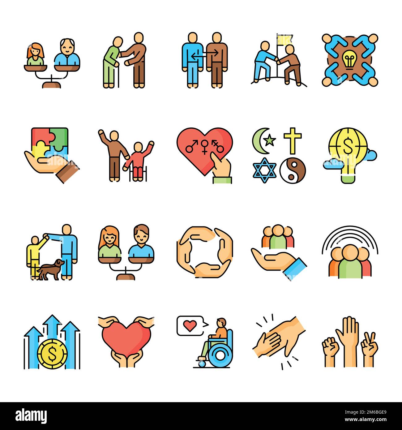 Diverse group with wheelchair Stock Vector Images - Alamy