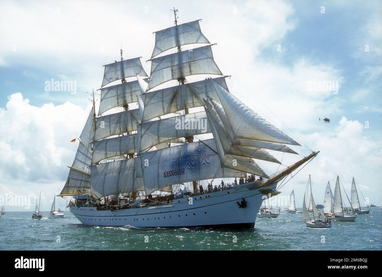 German Navy tall ship Gorch Fock II, Cadiz race start, 2000 Stock Photo ...