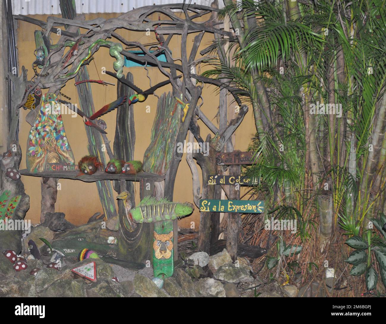 A Tropical Display of Art in a Garden Stock Photo - Alamy