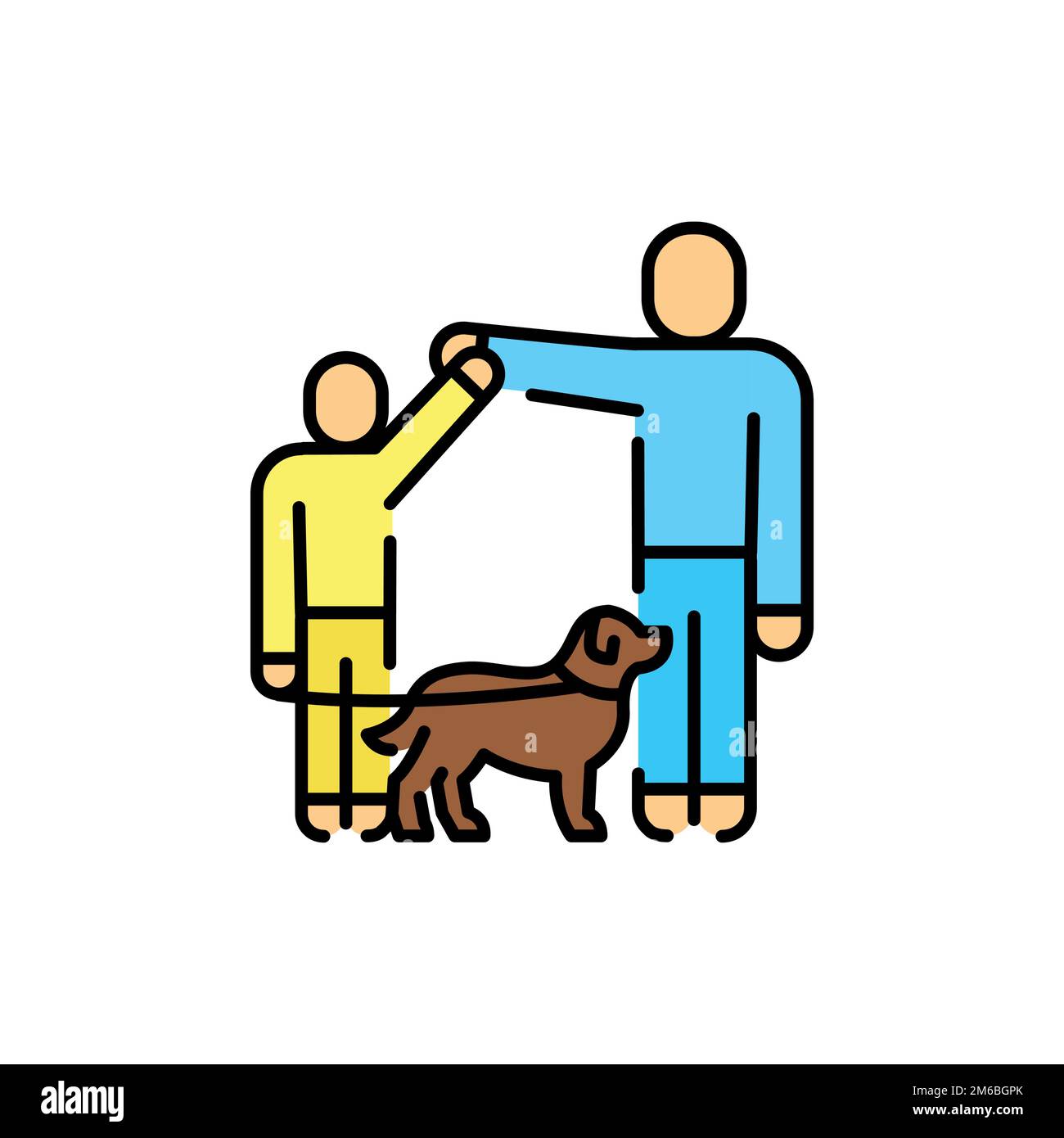 Help to the blind color line icon. Diverse group of people. Vector ...