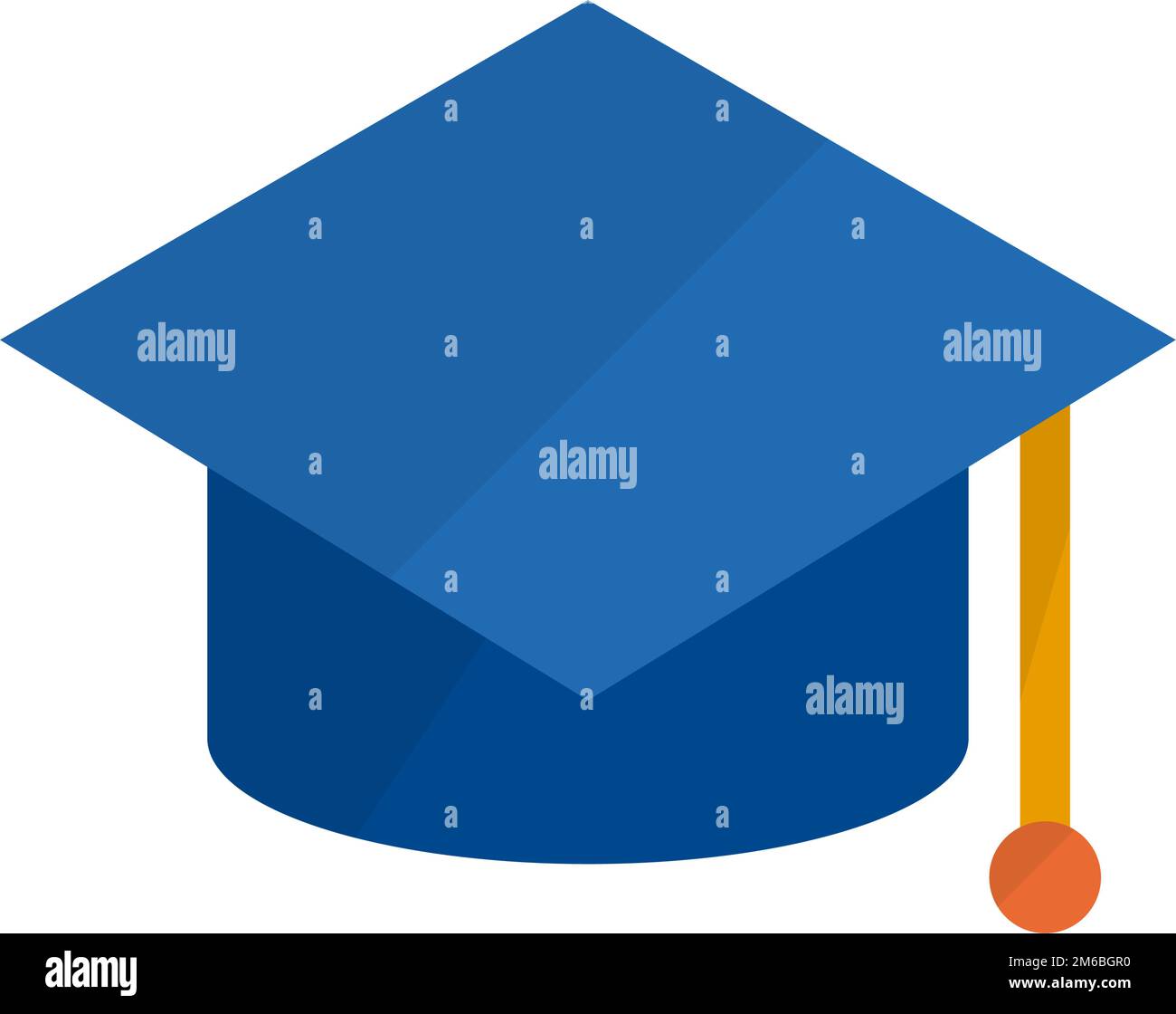 Blue modern graduate cap. Mortarboard. Square academic cap. Editable ...