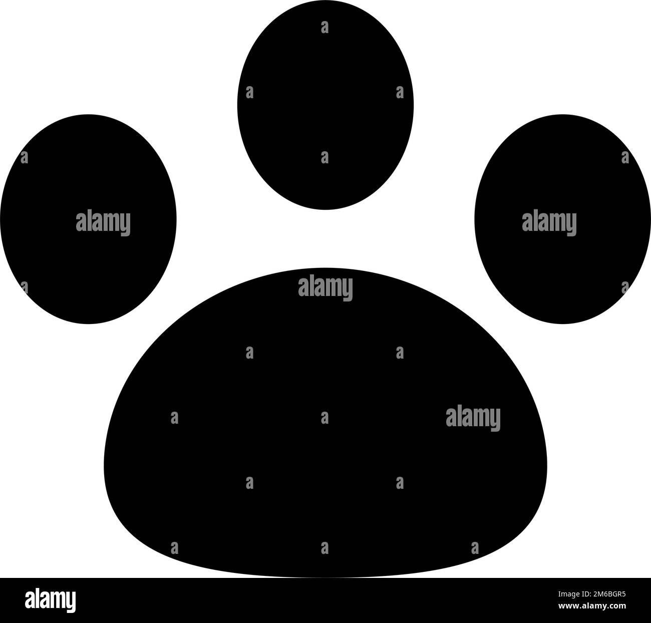 Rounded paw silhouette icon. Animal symbol. Editable vector Stock Vector Image & Art - Alamy