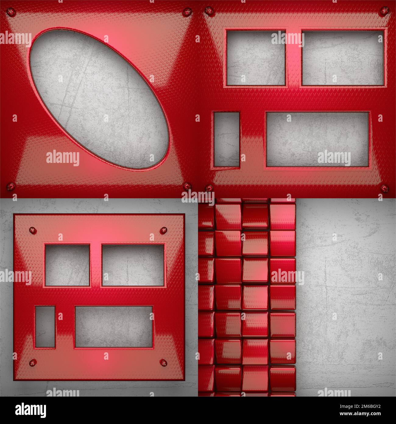 Colored metal on concrette wall background set Stock Photo - Alamy