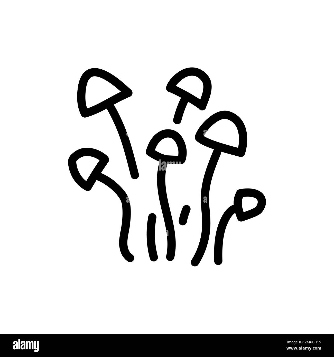 Winter mushroom (enokitake) color line icon. Cooking ingredient ...