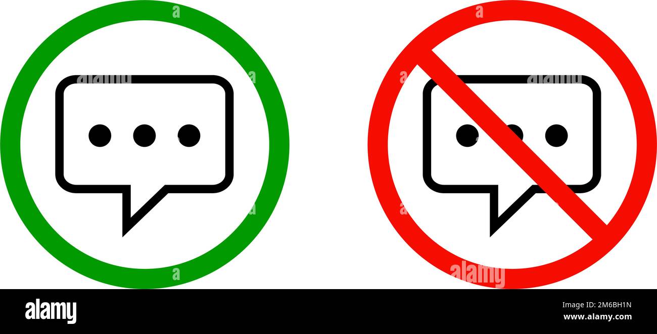 Conversation Permission and Conversation Prohibition Icon Set ...