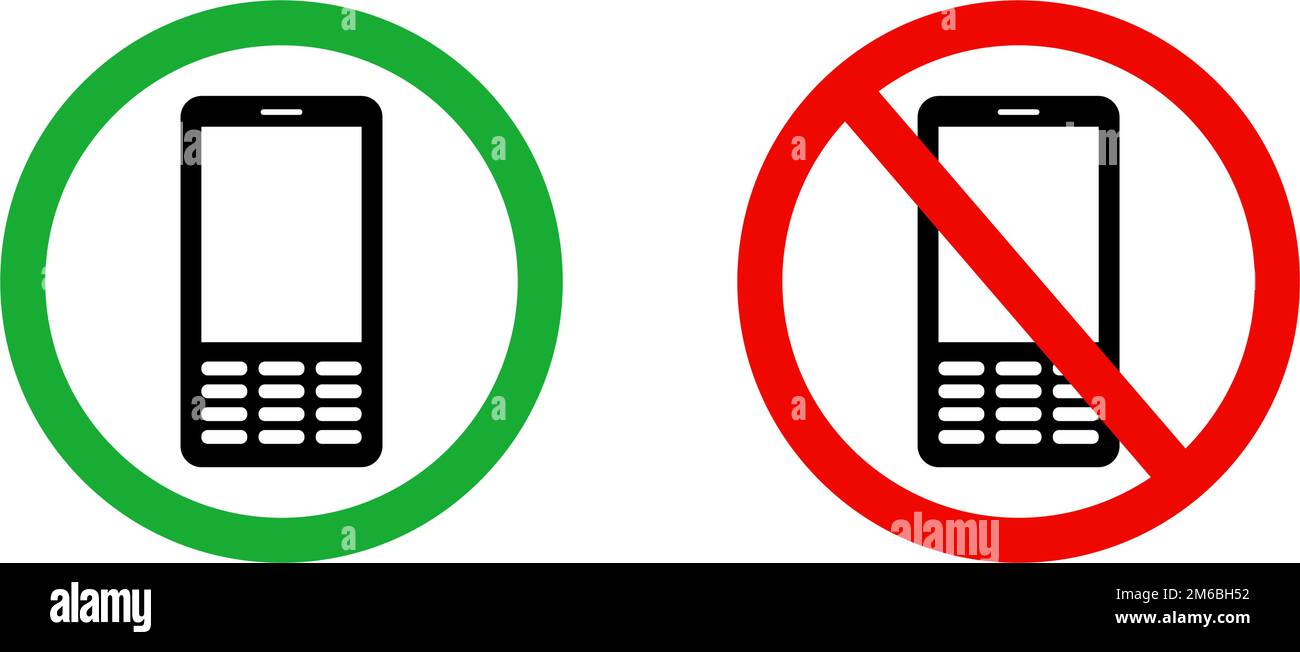 Cell Phone Restriction And Permission Icon Set Editable Vector Stock