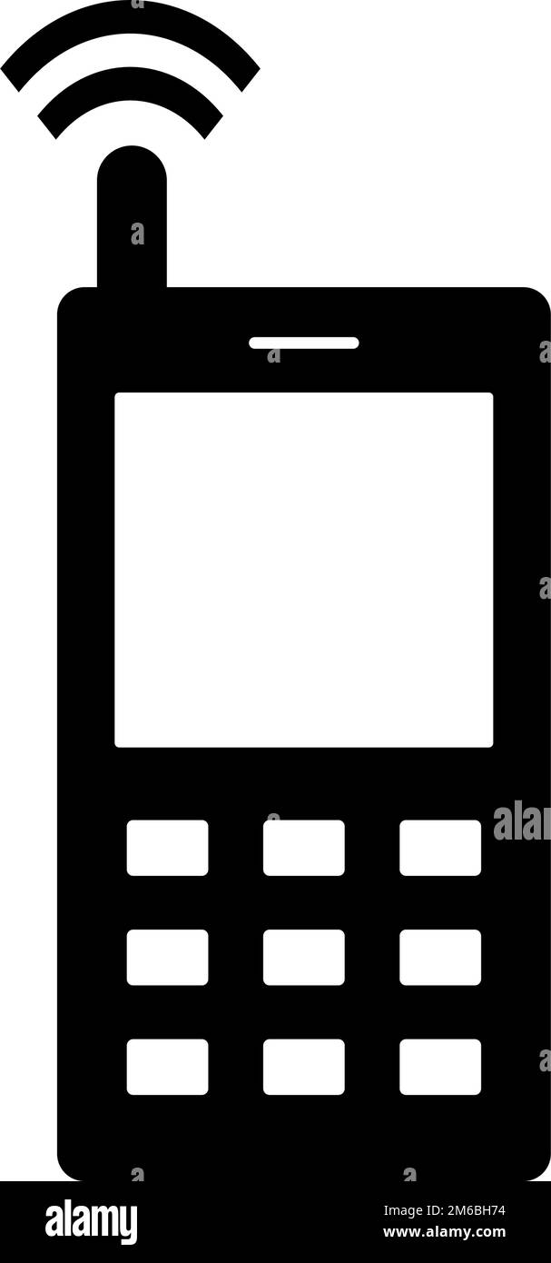 Cellular radio and radio waves. In communication. Editable vector Stock ...