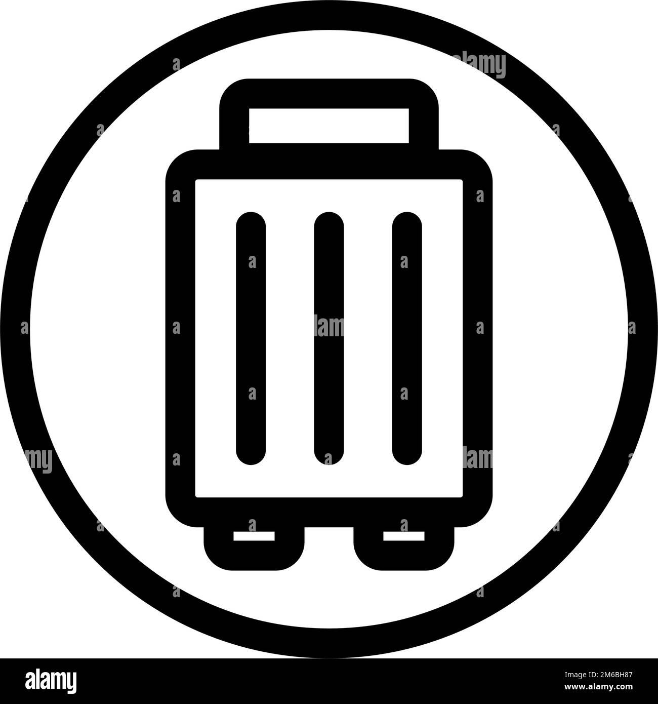 Round suitcase symbol. Trunk case. Luggage. Editable vector Stock ...