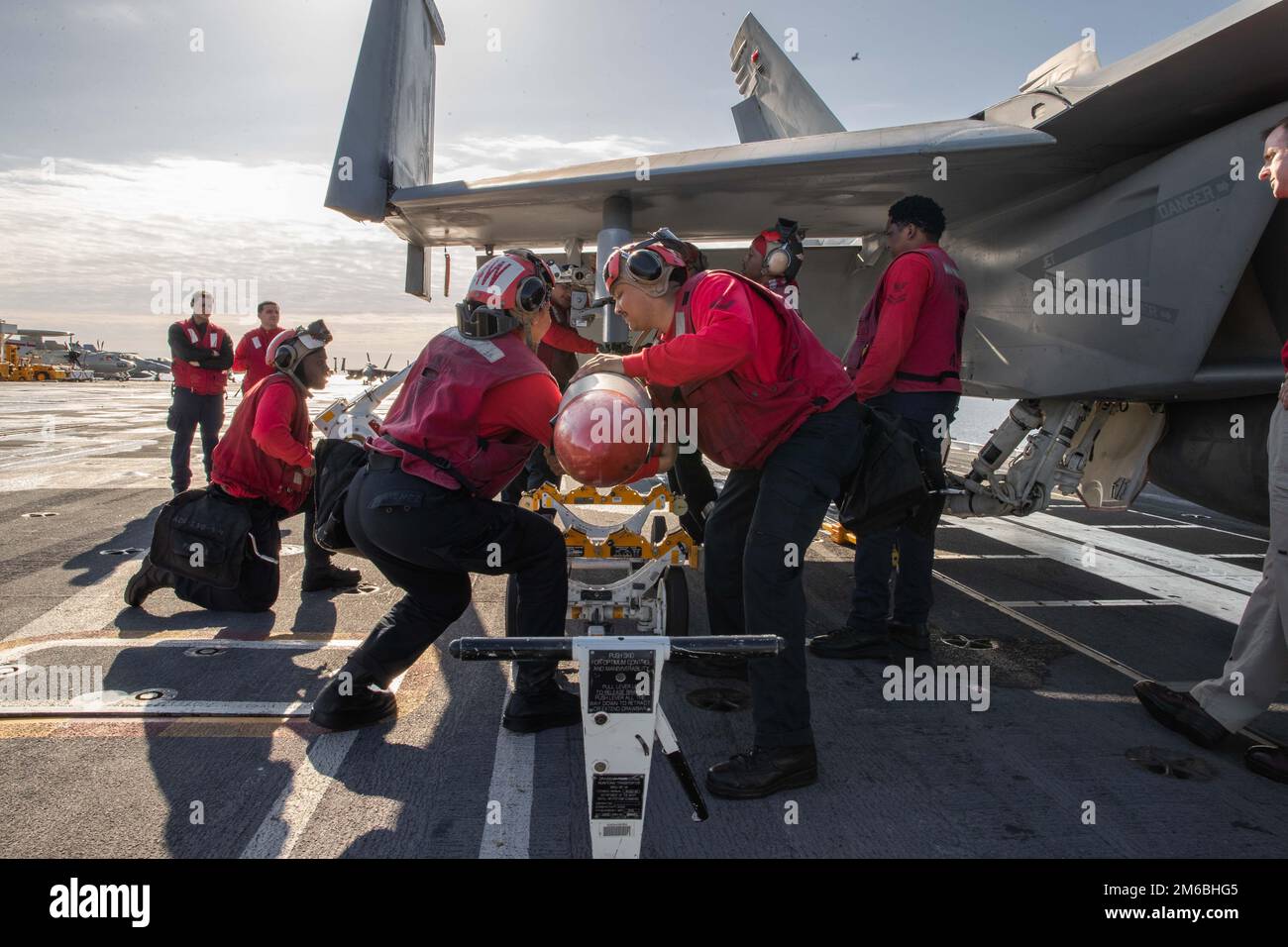 Sailors assigned to USS Gerald R. Ford’s (CVN 78) weapons department ...
