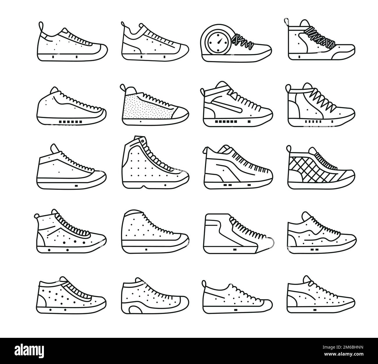 Sneaker Shoe Minimalistic Flat Line Outline Stroke Icon Pictogram ...