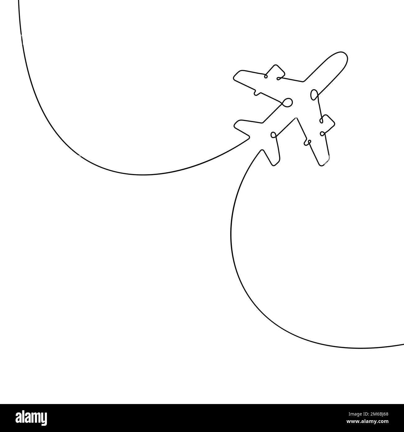 Continuous line drawing of airplane icon. Aircraft linear icon. One ...