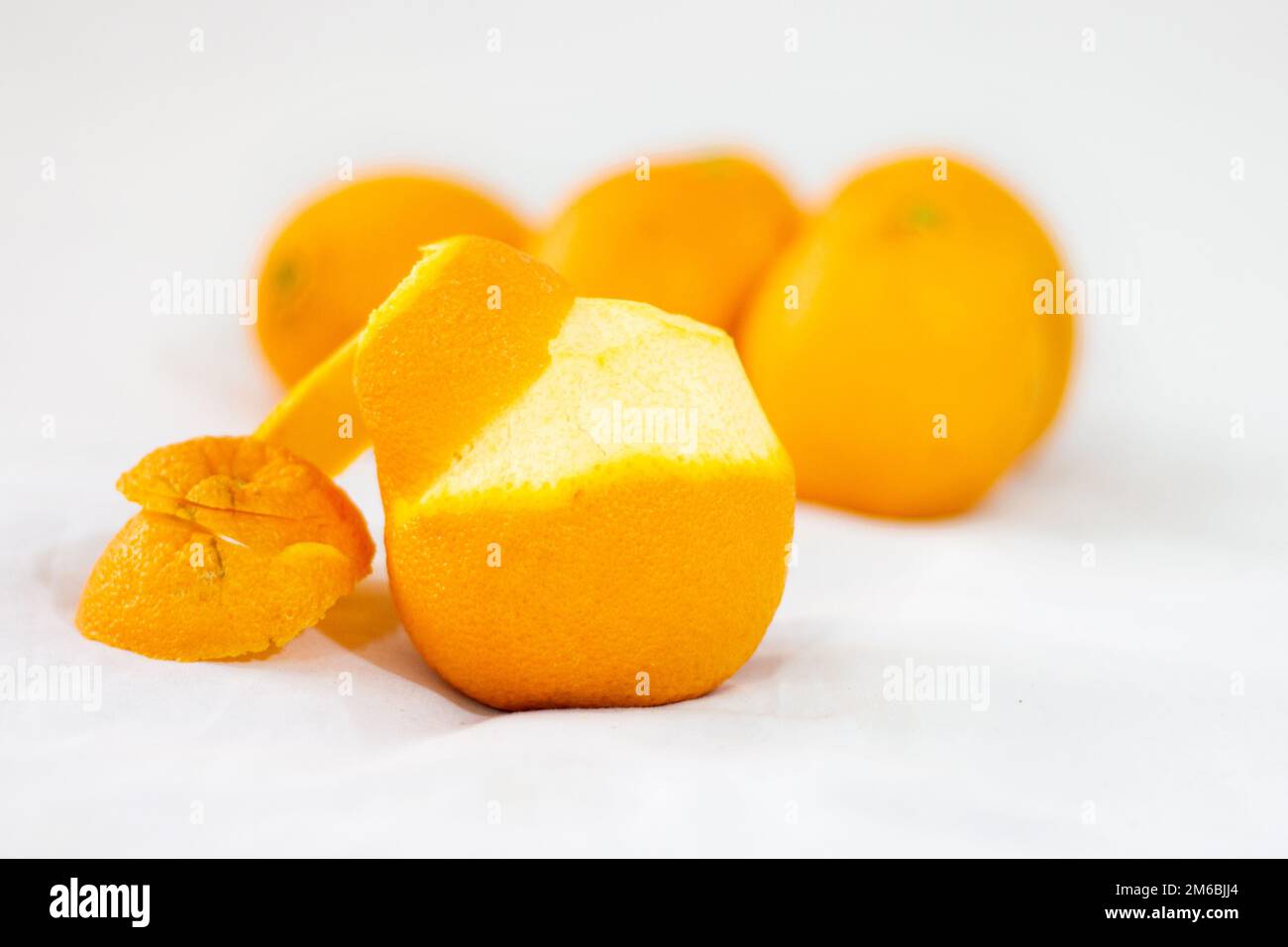 group of oranges on white background Stock Photo - Alamy