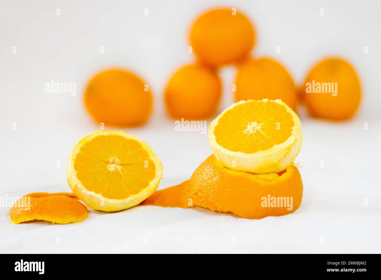 group of oranges on white background Stock Photo - Alamy