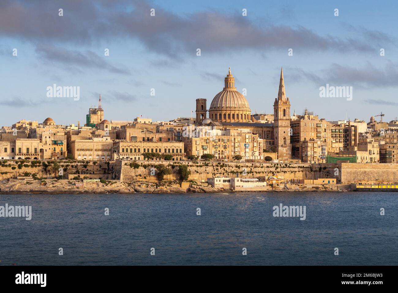 Valletta capital of Malta, under golden sun Stock Photo - Alamy